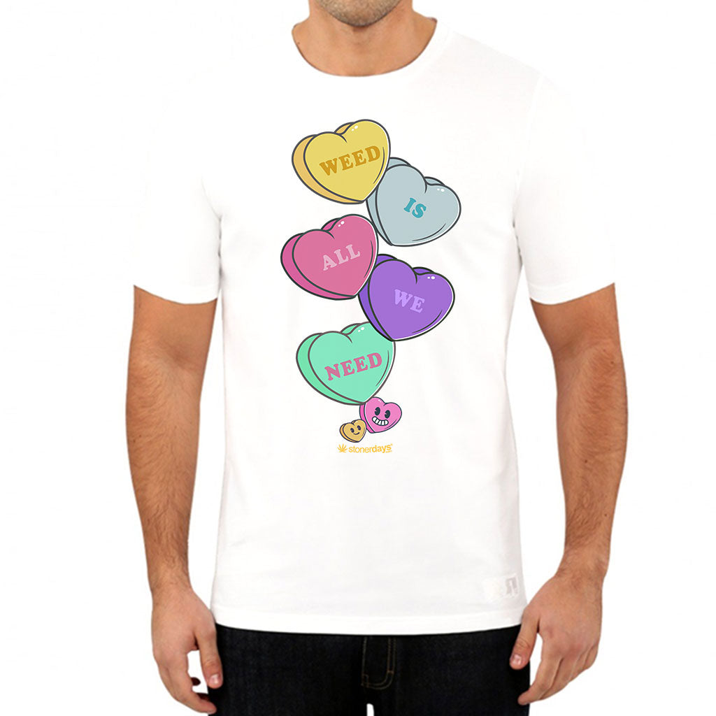 Weed Is All We Need White Tee OG Rainbow Tie dye – StonerDays